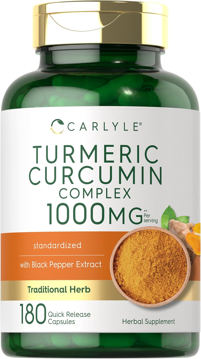 Amazon.com: Carlyle Turmeric Curcumin with Black Pepper 1000mg | 180 ...