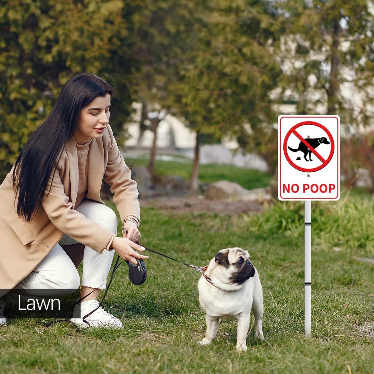 Snapklik.com : OOSSXX NO POOP AND PEE Reflective Yard Warning Sign