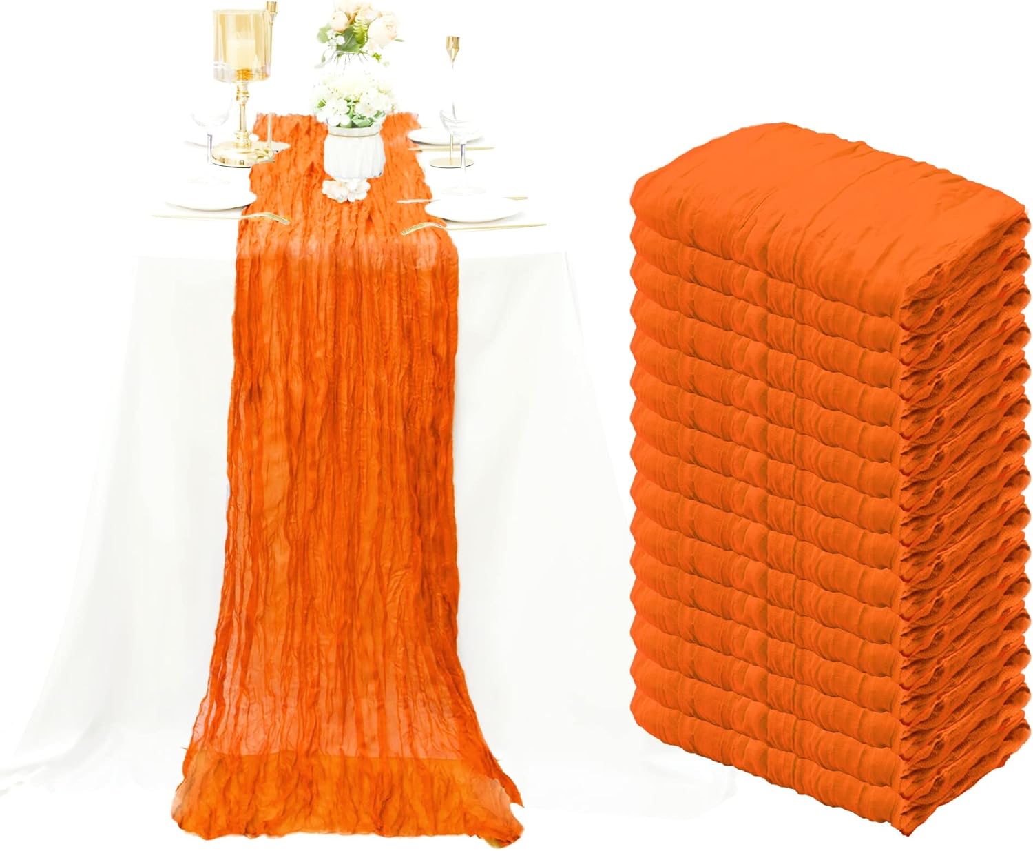 Amazon.com: 15 Pack Orange Cheesecloth Table Runner 10Ft Gauze Cheese ...