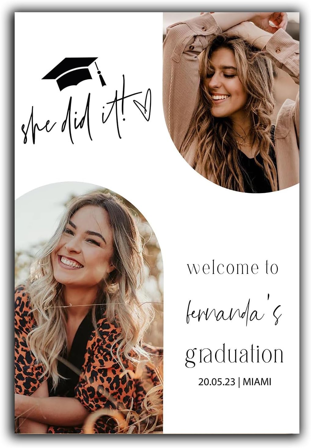 Amazon.com: She Did It Graduation Welcome Sign, Graduation Welcome Sign ...