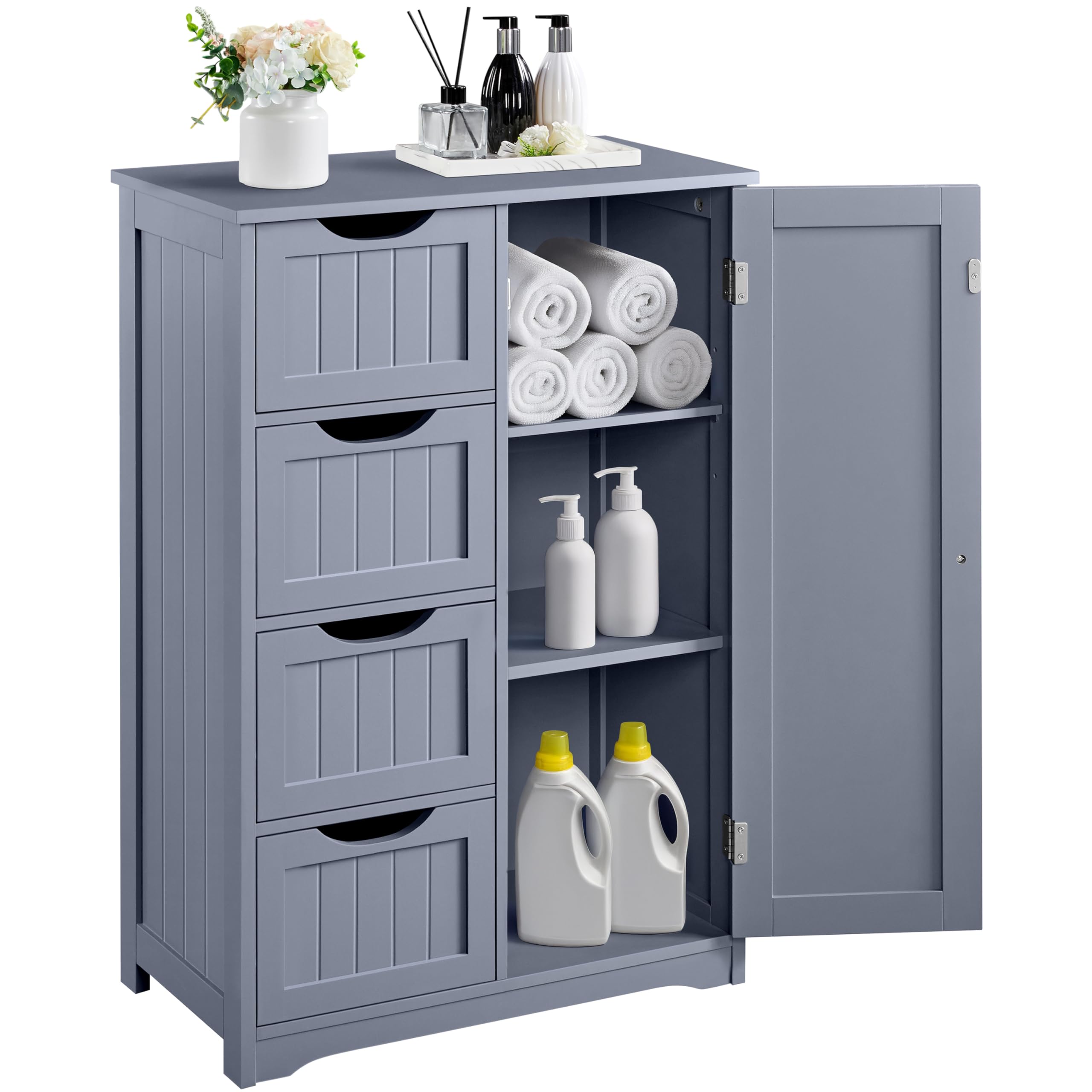 Snapklik.com : Bathroom Floor Cabinet, Freestanding Storage Organizer ...