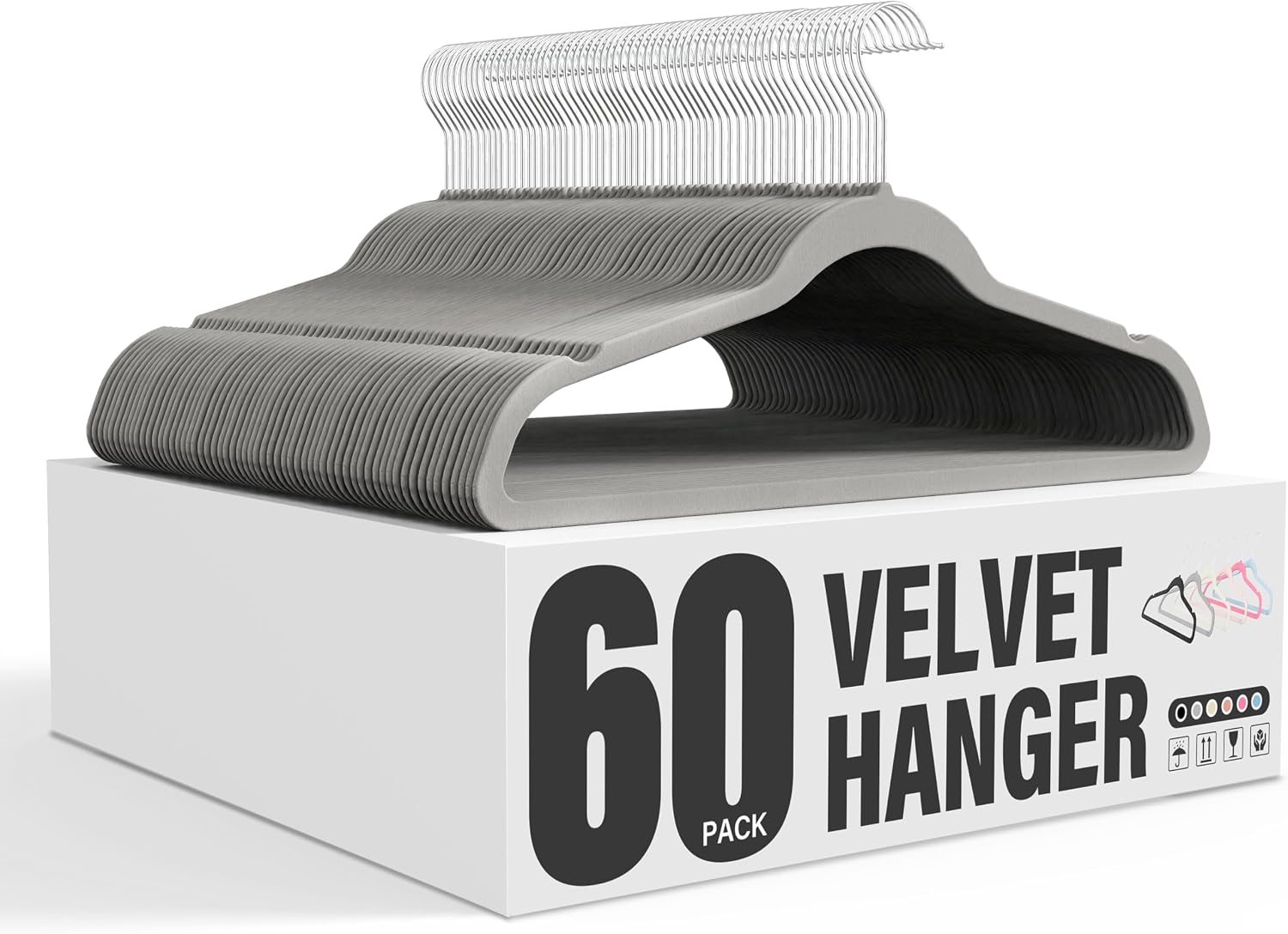 Amazon.com: Simple Deluxe Velvet Hangers 60 Pack, Non-Slip Clothes ...
