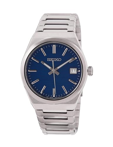 SEIKO Stainless Steel Dress Chronograph Men Watch Sur555P1, Blue Dial ...