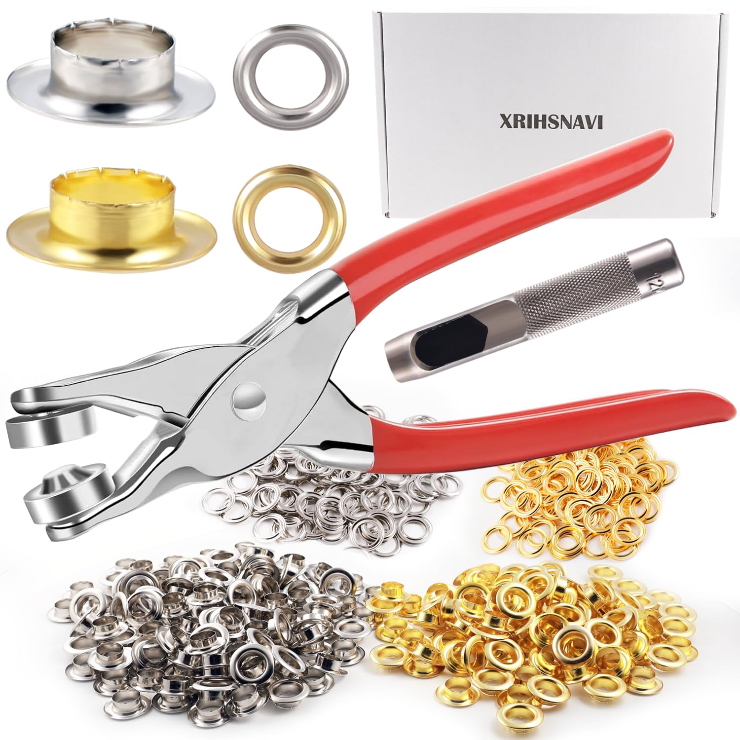 Grommet Tool Kit, 1/2 Inch Grommet Kit, 723 PCS Silver Gold Eyelet Tool ...