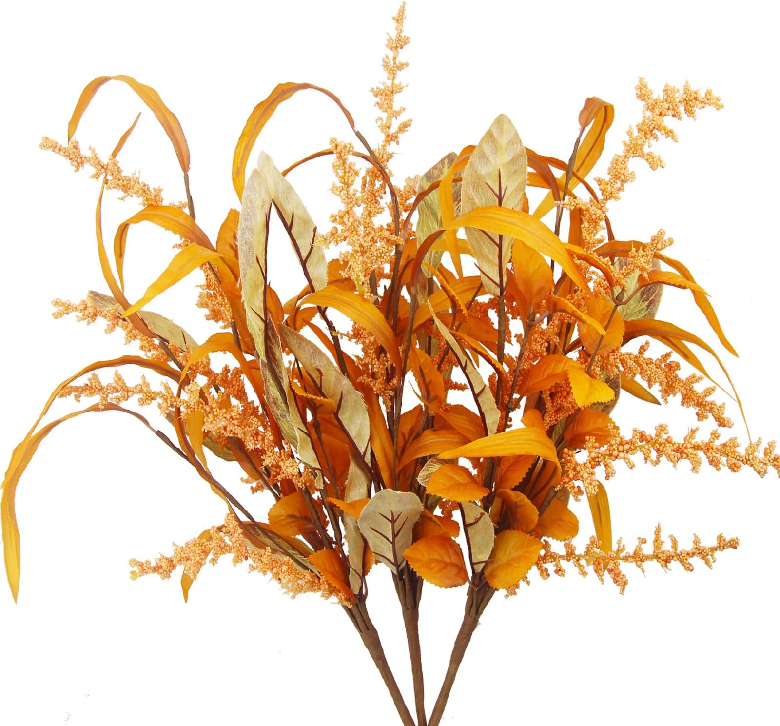 Amazon.com: Sggvecsy 6Pcs Fall Leaves Stem Artificial Fall Greenery ...