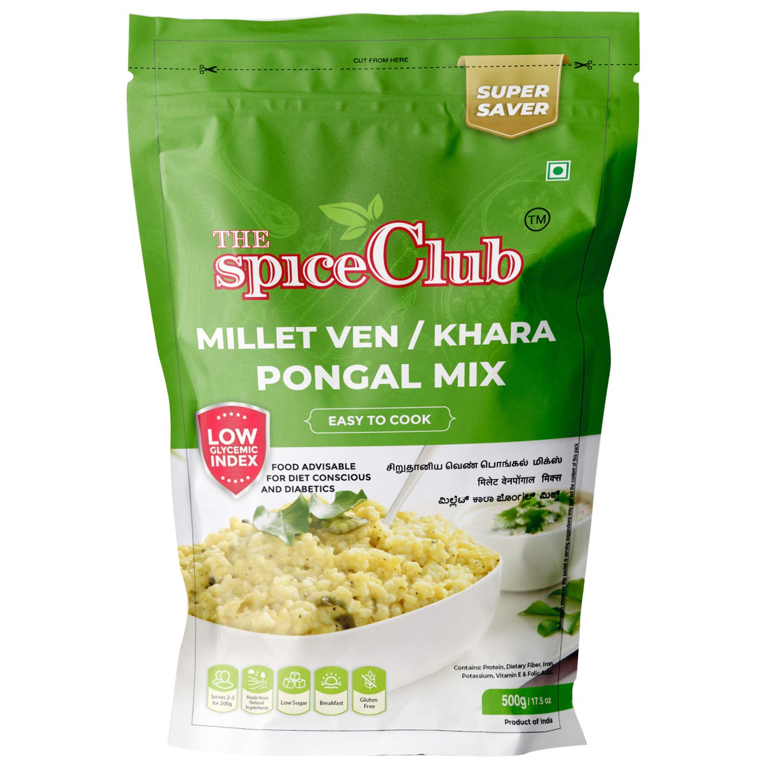 The Spice Club Millet Pongal Mix 500g (Low GI, Gluten Free & Diabetics Friendly Food) No Rice ...