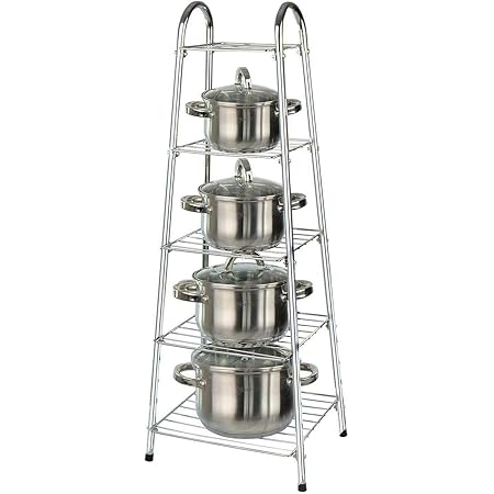5 Tier Saucepan Rack Free Standing Saucepan Stand Saucepan Rack Metal ...