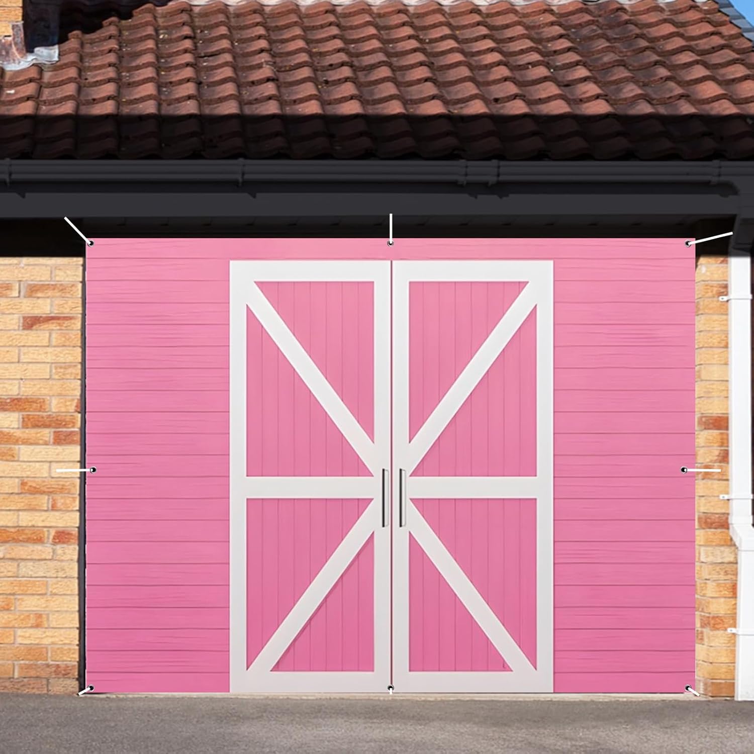 Amazon.com : Pink Barn Door Garage Door Cover Banner Decorations ...