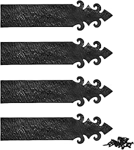 4 Pack 9 Inch Black Faux Strap Hinges - Decorative Dummy Faux Doors ...