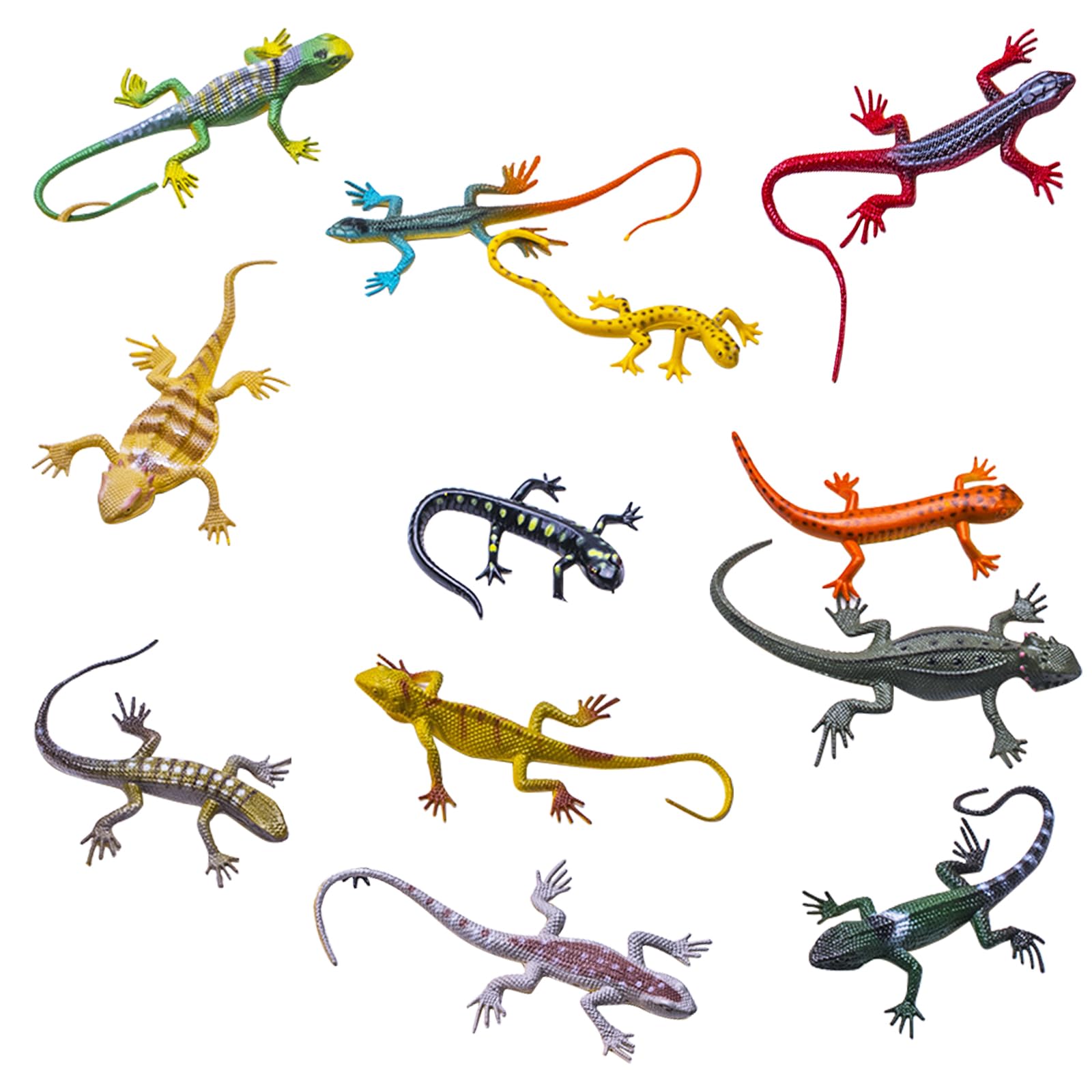 BLMHTWO 12PCS Plastic Lizard Figures, Realistic Rubber Reptile Animal ...