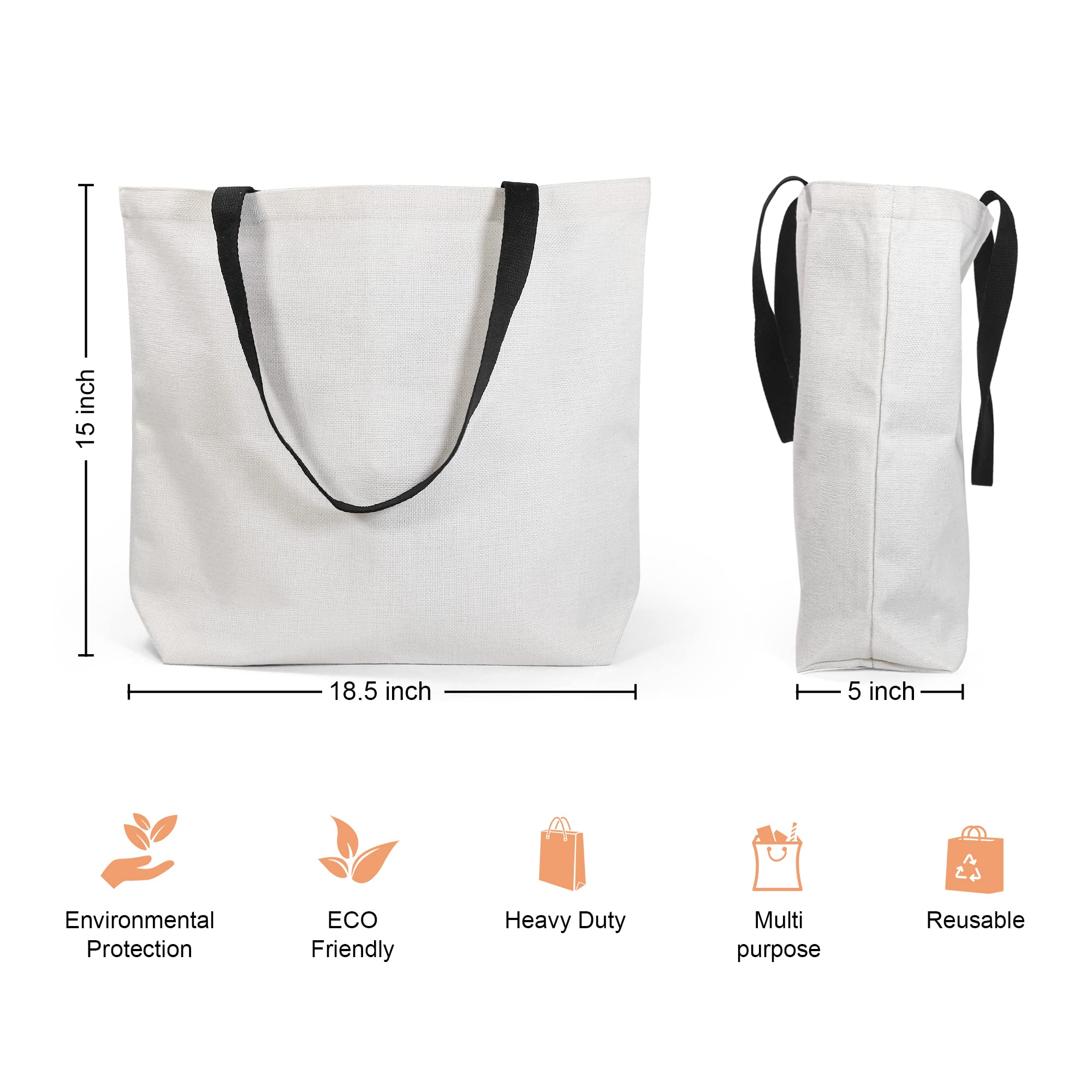 Snapklik.com : Sublimation Tote Bags Blanks Bulk, 20pack Wide Polyester ...