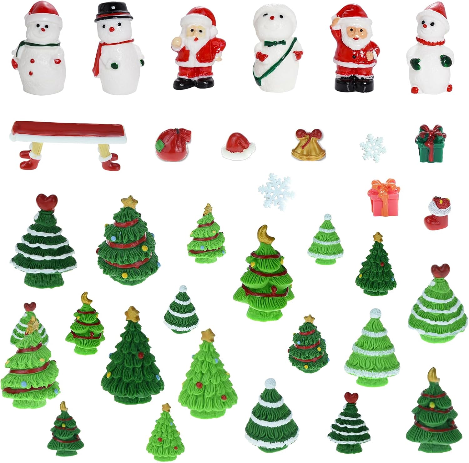Amazon.com: HOVEOX 35 Pieces Christmas Miniature Ornaments Mini ...