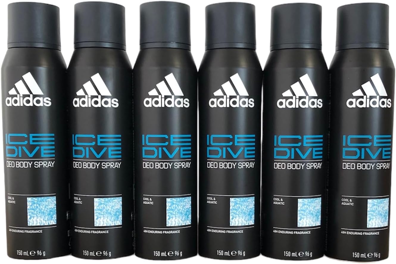6 x Adidas Ice Dive Desodorante Body Spray 6Ã © R Set por 150 ml ...