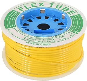 Rebower Pneumatic Tubing Pipe,10mm x 6.5mm Yellow PU Polyurethane Tube ...