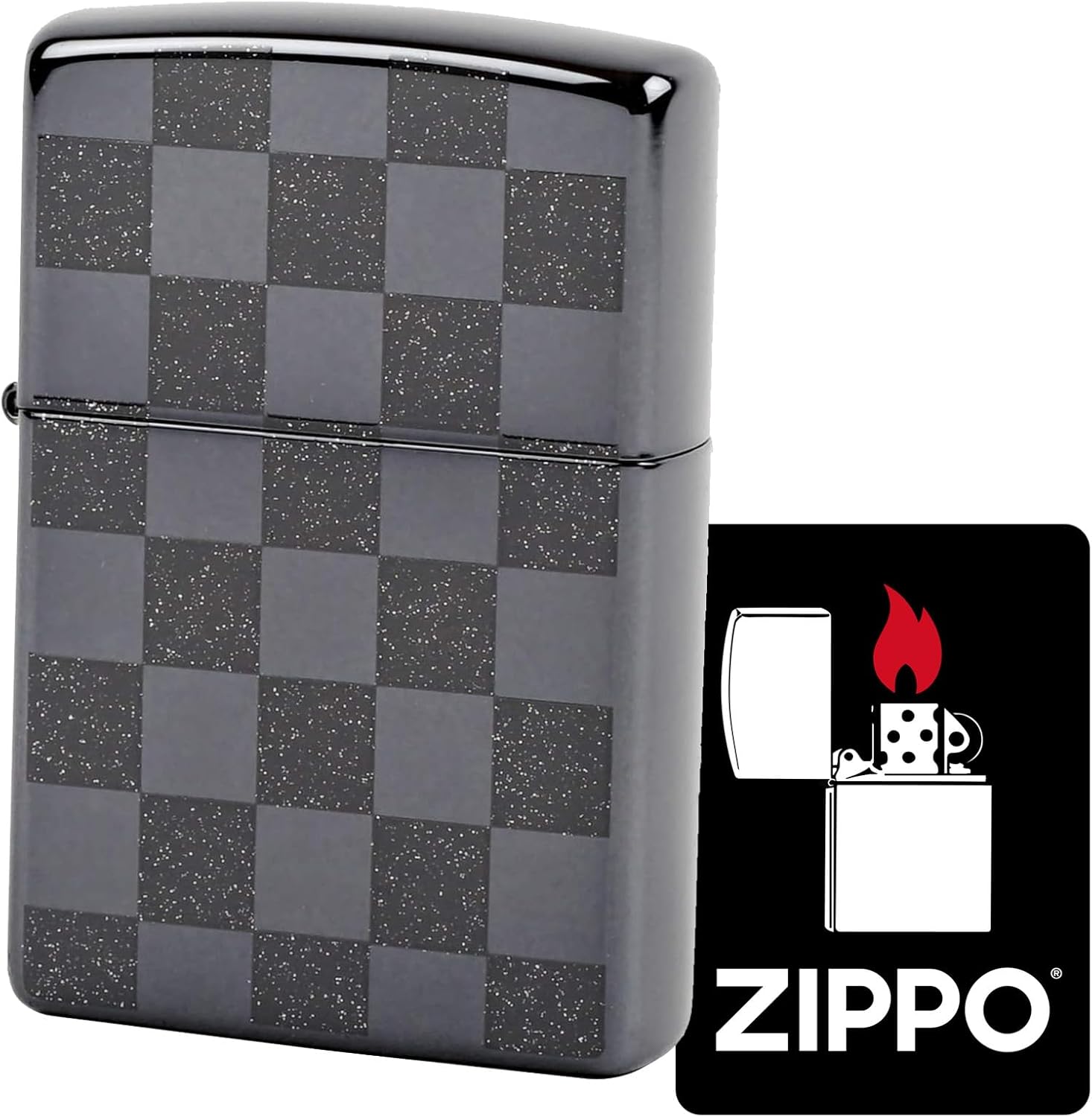 Amazon.com: Zippo 25CK-BK Windproof, Brass Lighter, Double Sided, Color ...