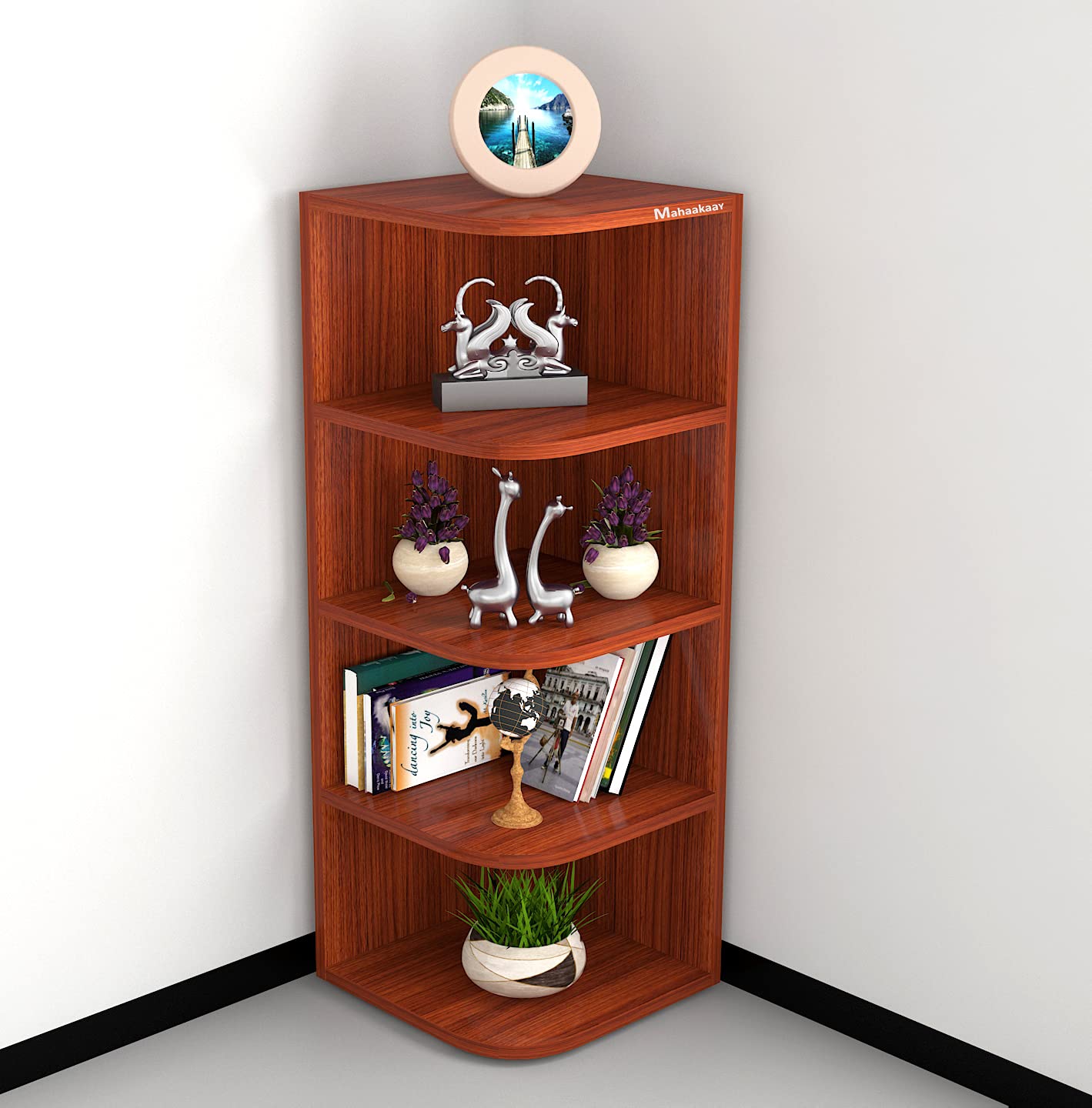 Mahaakaay Engineered Wood Big Corner Rack Shelf Set of 5 Size 32.8 X32 ...