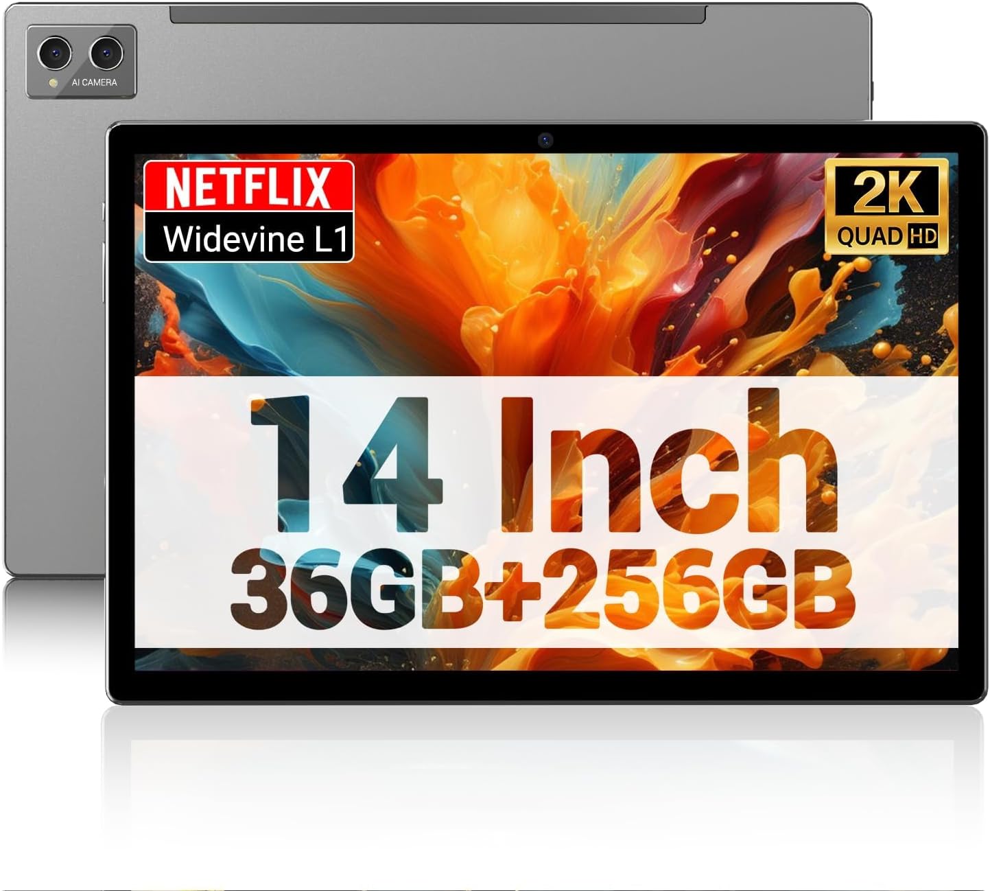 Amazon.com : WITFOCUS Tablet,14 Inch Tablet, 2K Display Android 14 ...
