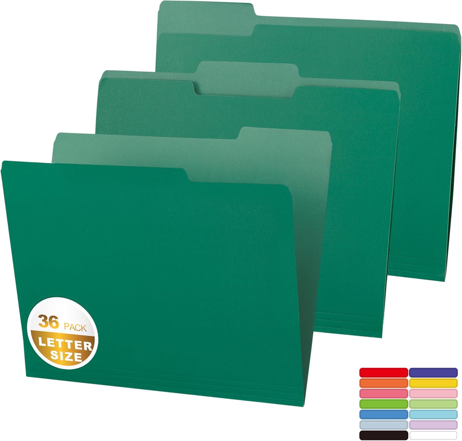 Amazon.com : 36 Packs Colored File Folders,Green File Folders,Two Tone ...