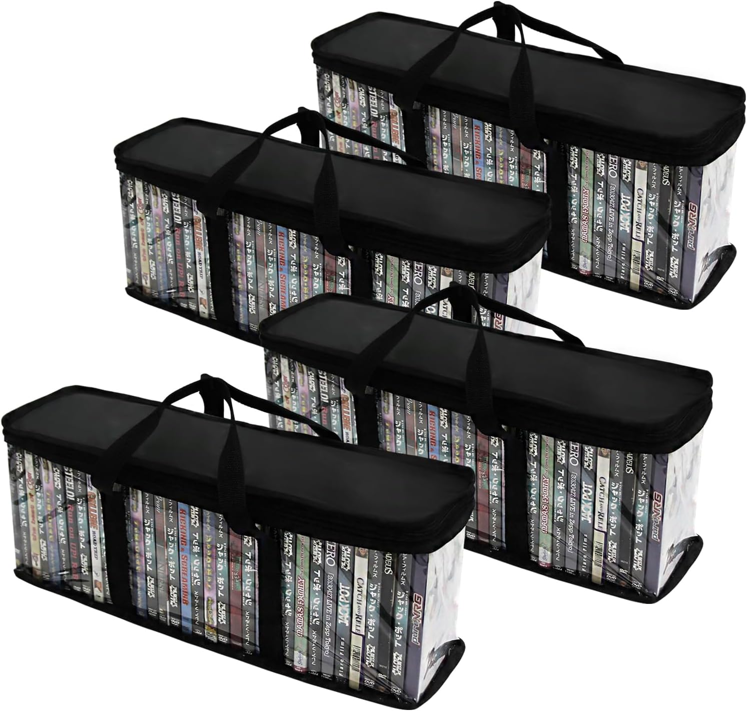 Amazon.com: Buryeah Set of 4 DVD Storage Bags, DVD Storage Case Holder ...
