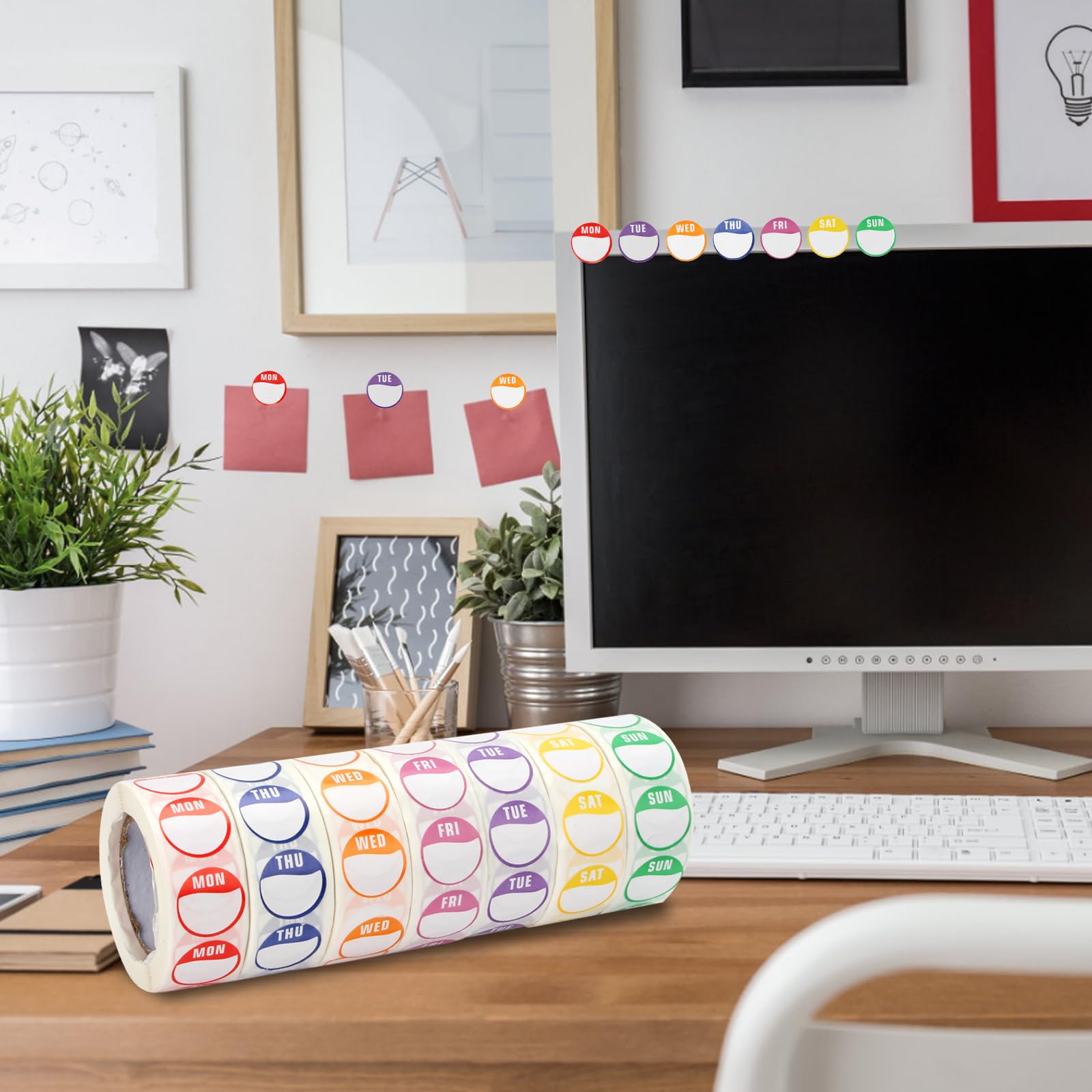 Snapklik.com : 7000 Pcs Day Dots Food Labels, 7 Day Of The Week Sticker ...