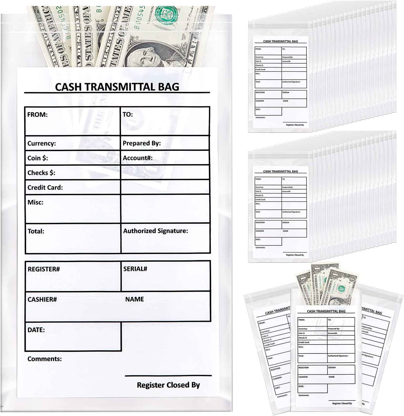 Amazon.com: ABC FREEZFraud Coin Money Drop Safe Style Bank Deposit Bags ...