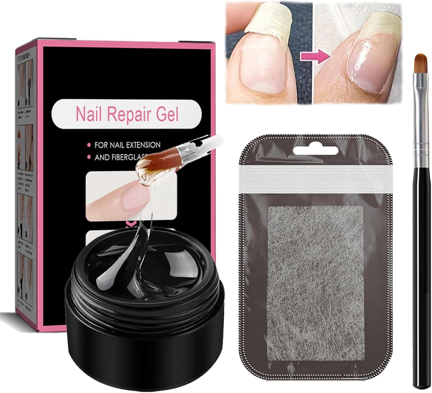 Instant Cracked Nail Gel - Nail Repair Kit for Broken Natural Nails ...