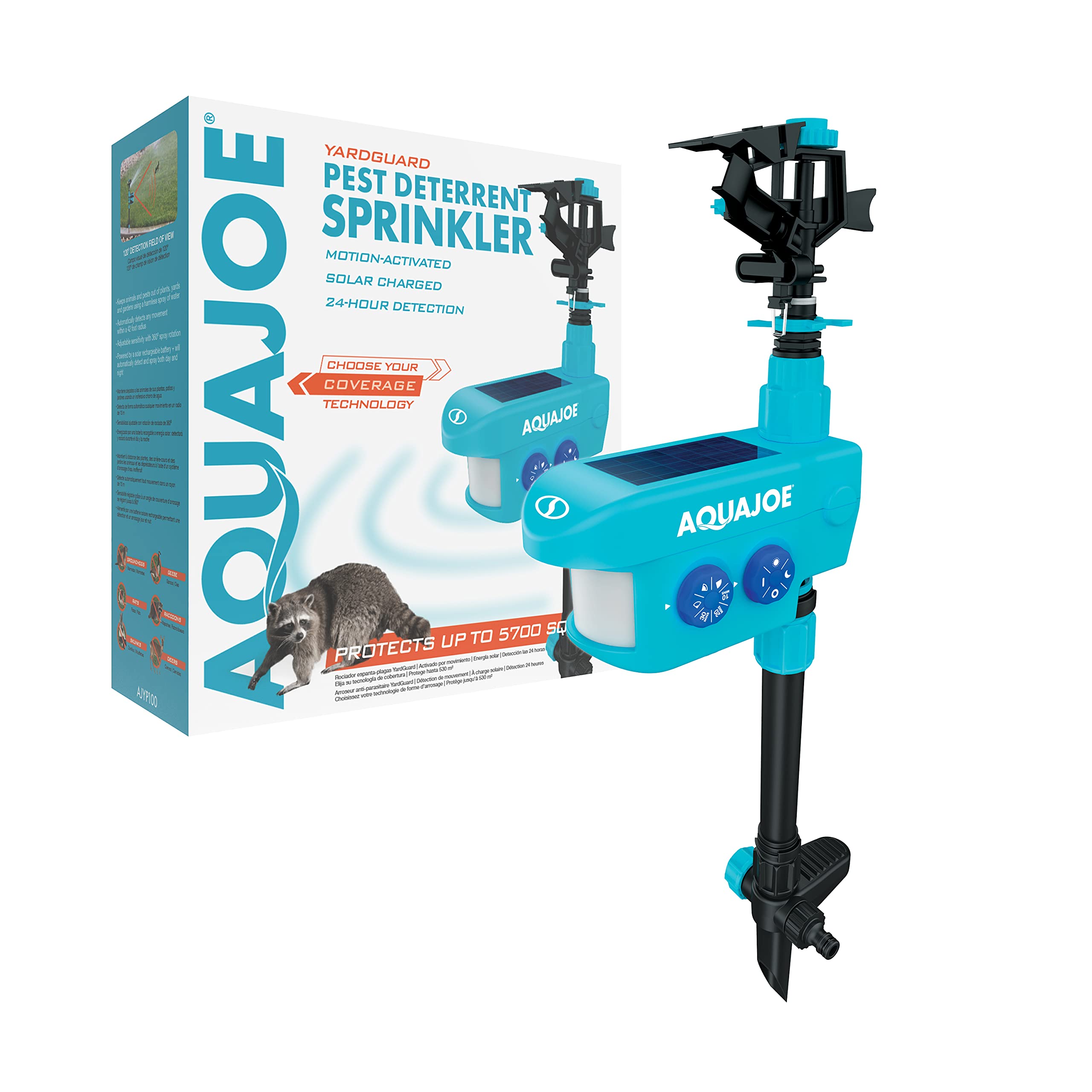 Buy Aqua Joe AJYP100 Patrol Motion-Activated Sprinkler w/ Solar Charge ...