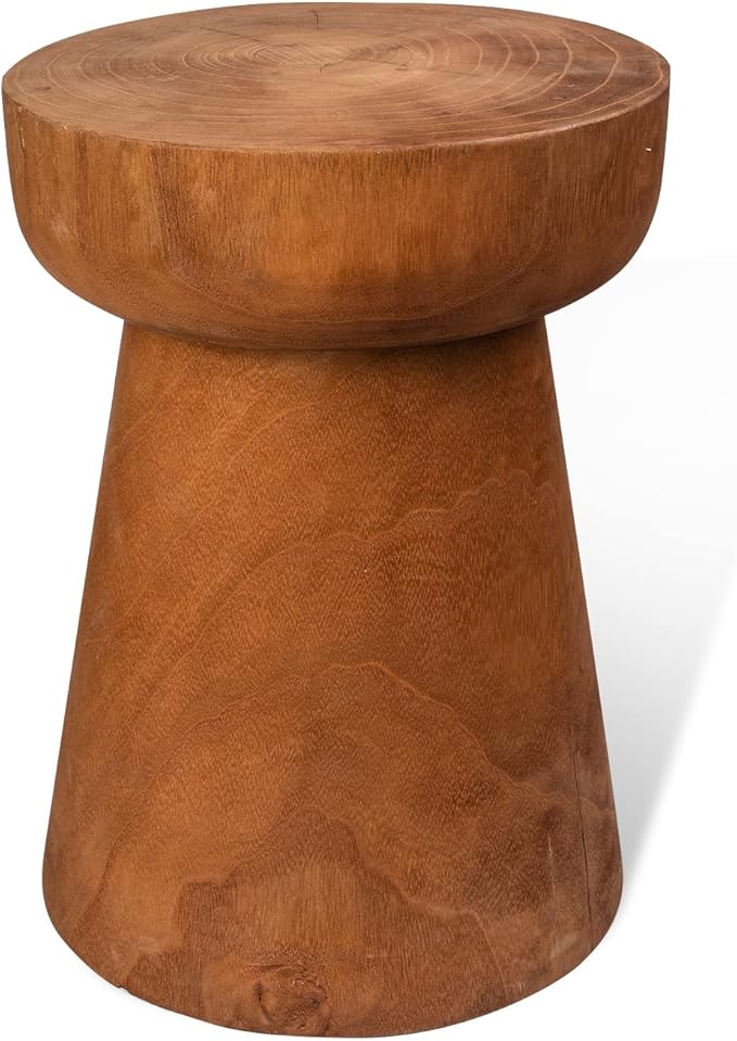 Amazon.com: Uziass Wood Tree Stump Stool, 15" Wood Tree Stump Side ...
