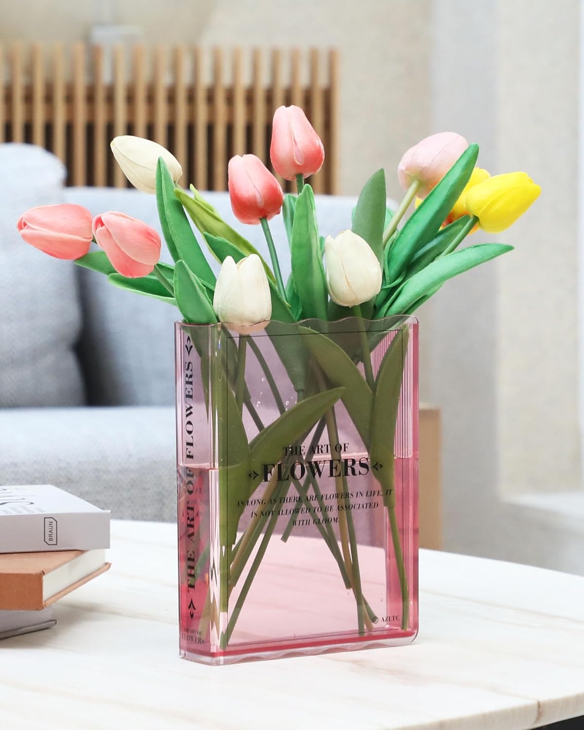 Amazon.com: Book-Shaped Flower Vase, Book Lovers Gifts, Pink Vases for ...