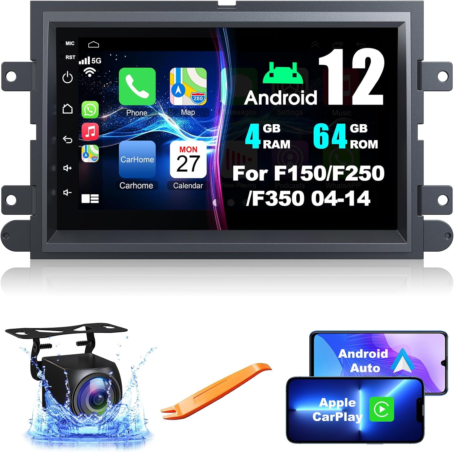 Amazon.com: 4+64G Android 12 Car Stereo for Ford 2004-2014 F150/F250 ...
