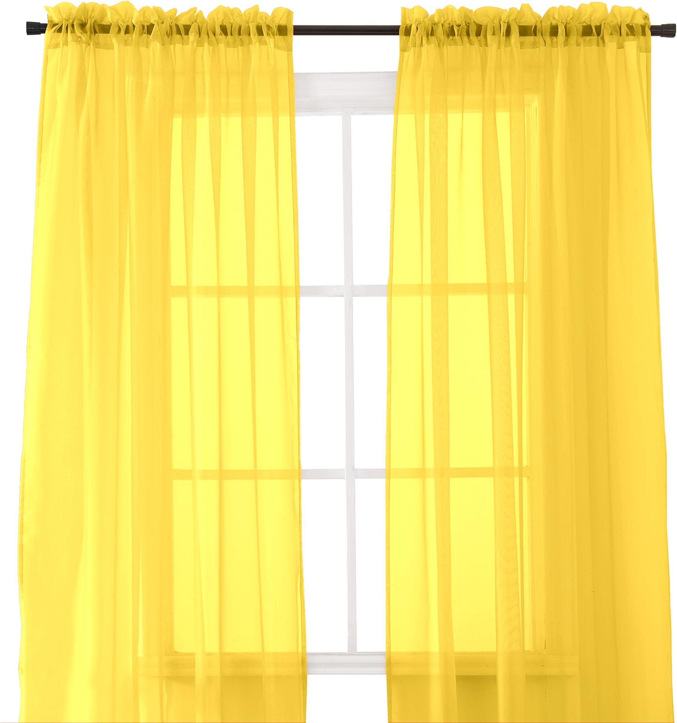 Amazon.com: WPM 2 Piece Beautiful Sheer Window Elegance Curtains/drape ...