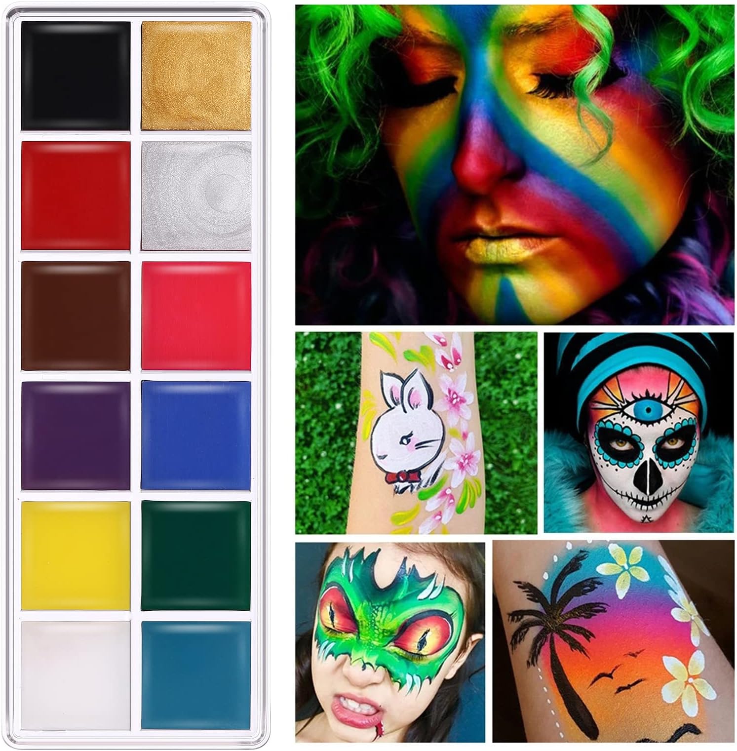 Amazon.com: Face Paint Kit – Easy to Apply & Remove – Dermatologically ...