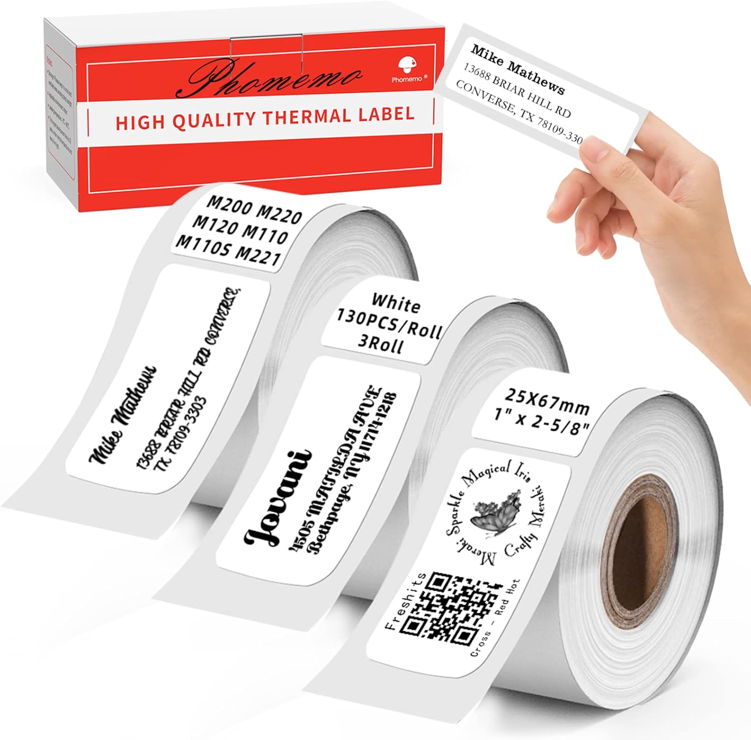 Amazon.com : Phomemo Address Labels, 1" x 2-5/8" Thermal Mailing Labels ...