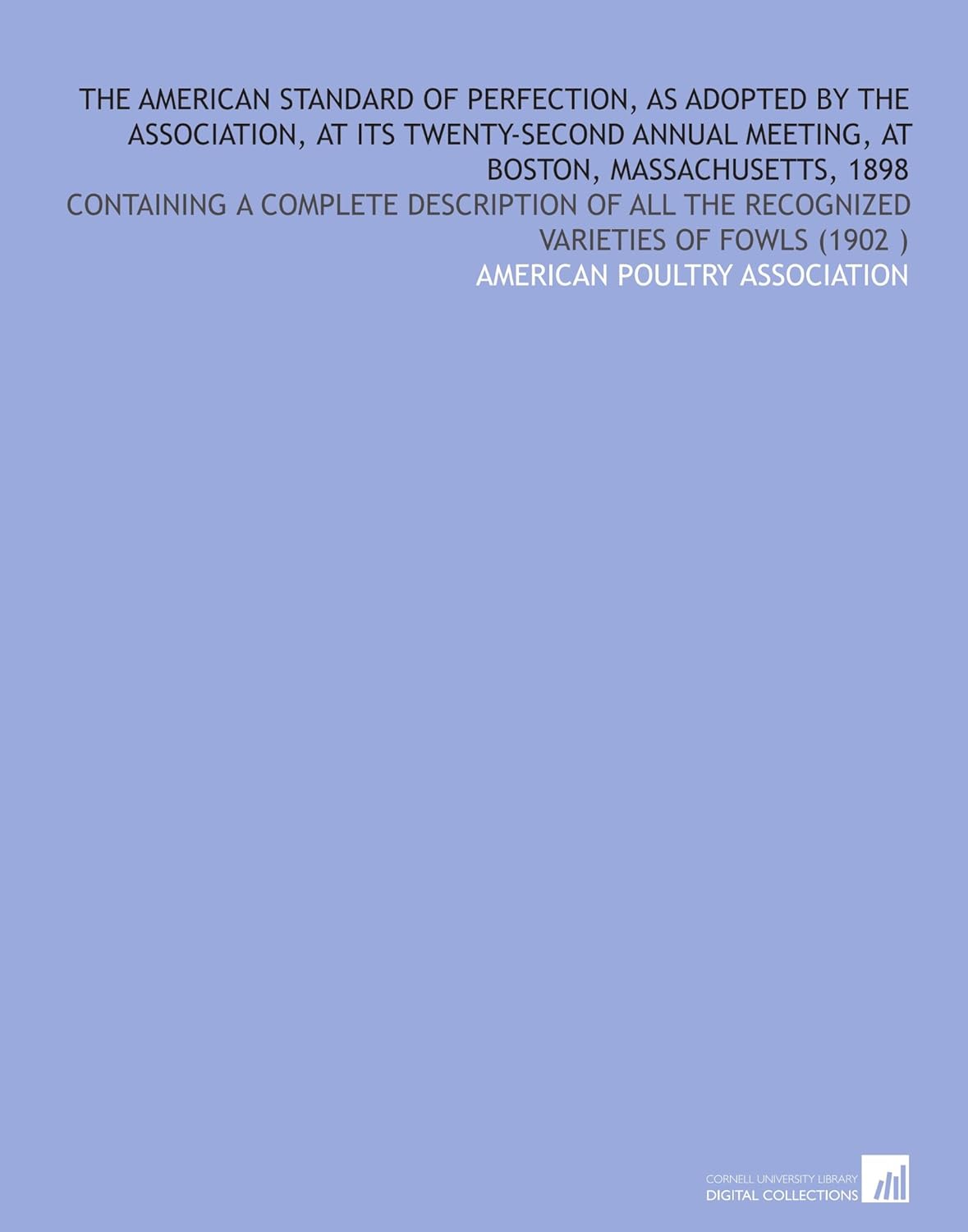 Amazon.com: The American Standard of Perfection, As Adopted by the ...