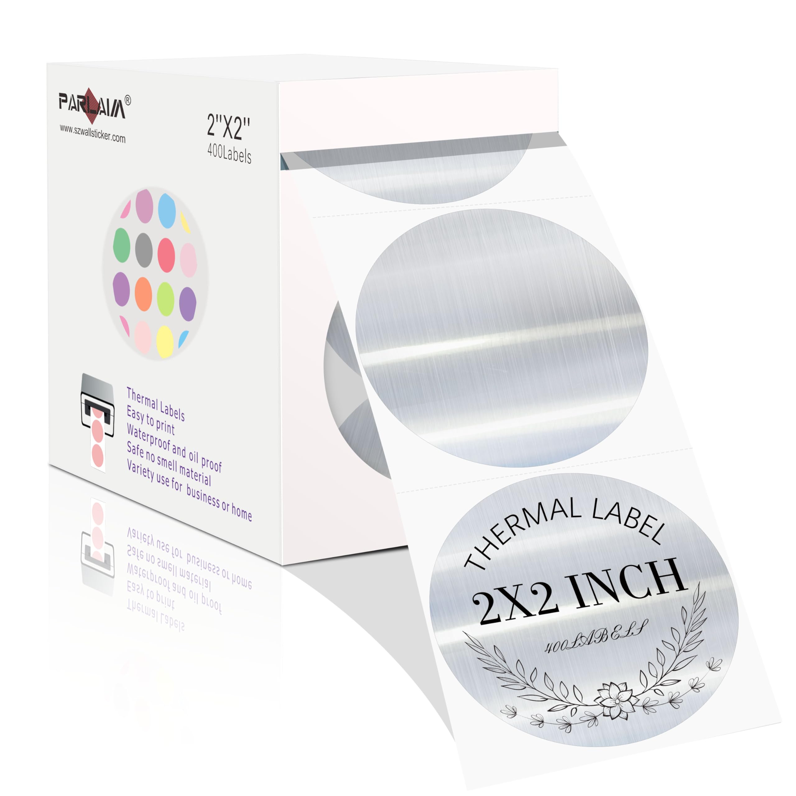 Snapklik.com : PARLAIM 2”Thermal Label Stickers,Brashed Sliver Thermal ...