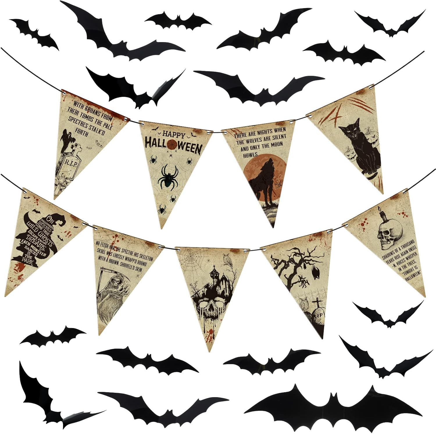 Amazon.com: Halloween Party Banner Decorations, Happy Halloween Banners ...