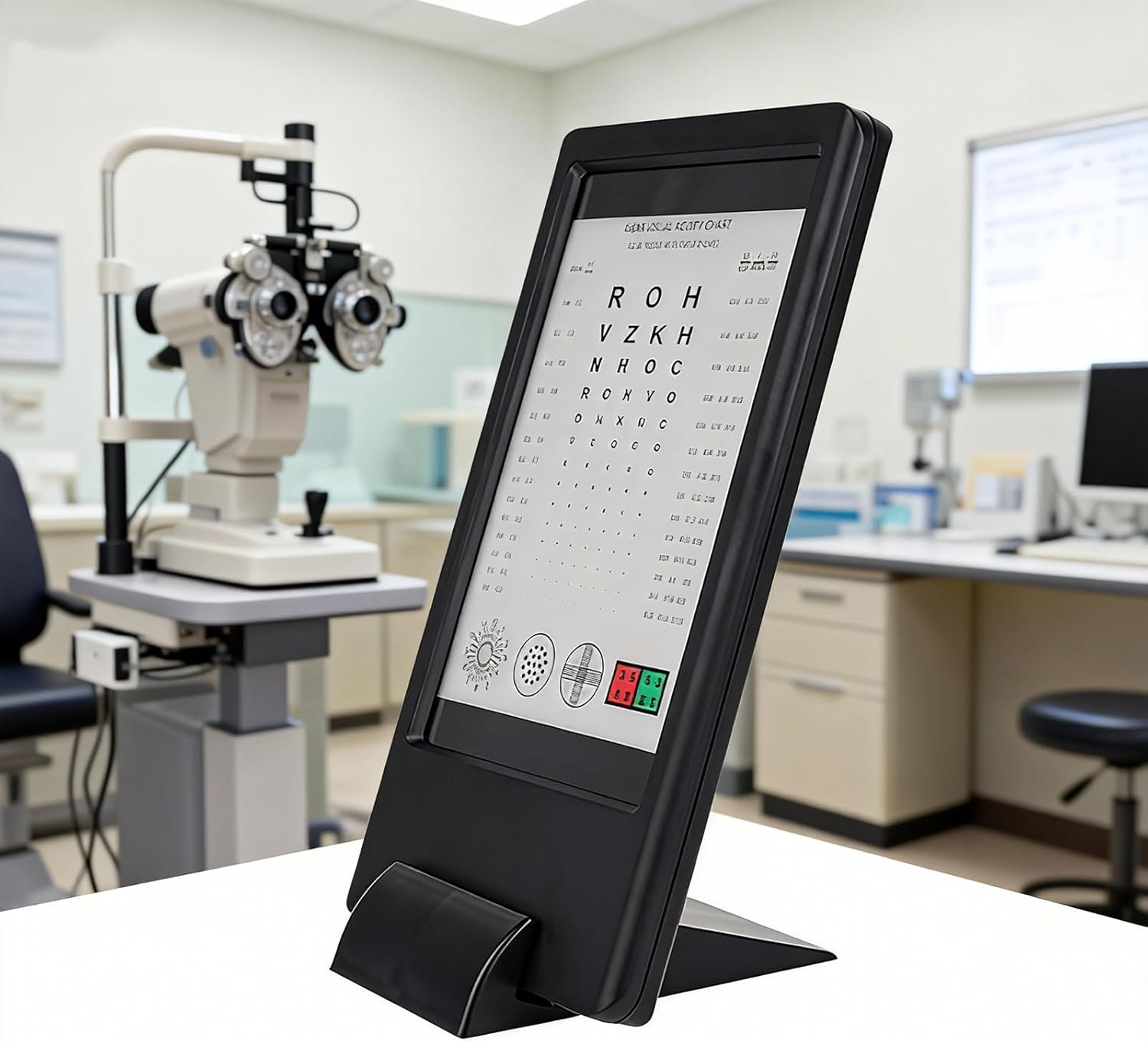 LED Vision Test Chart Light Box - Double-sided Display with 5 Test ...
