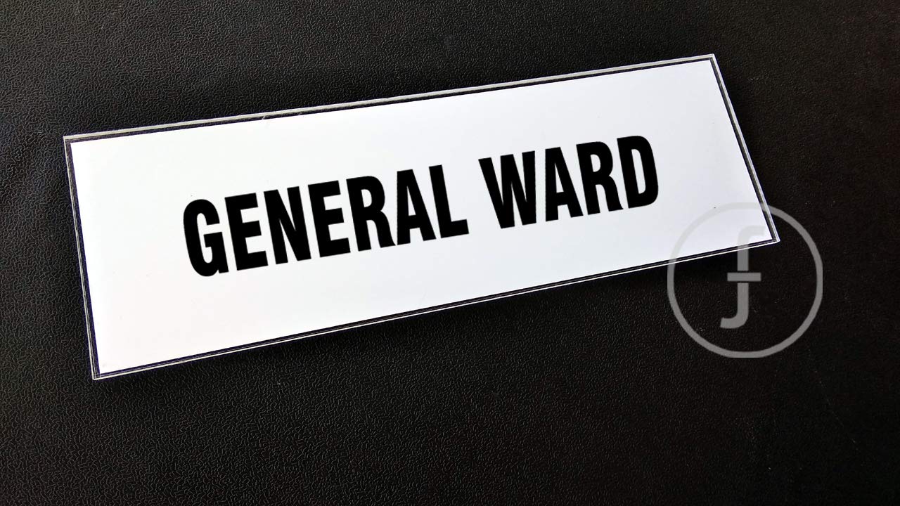 fingerz General Ward Laminated Glass Hanging Sign Board Hospital ...