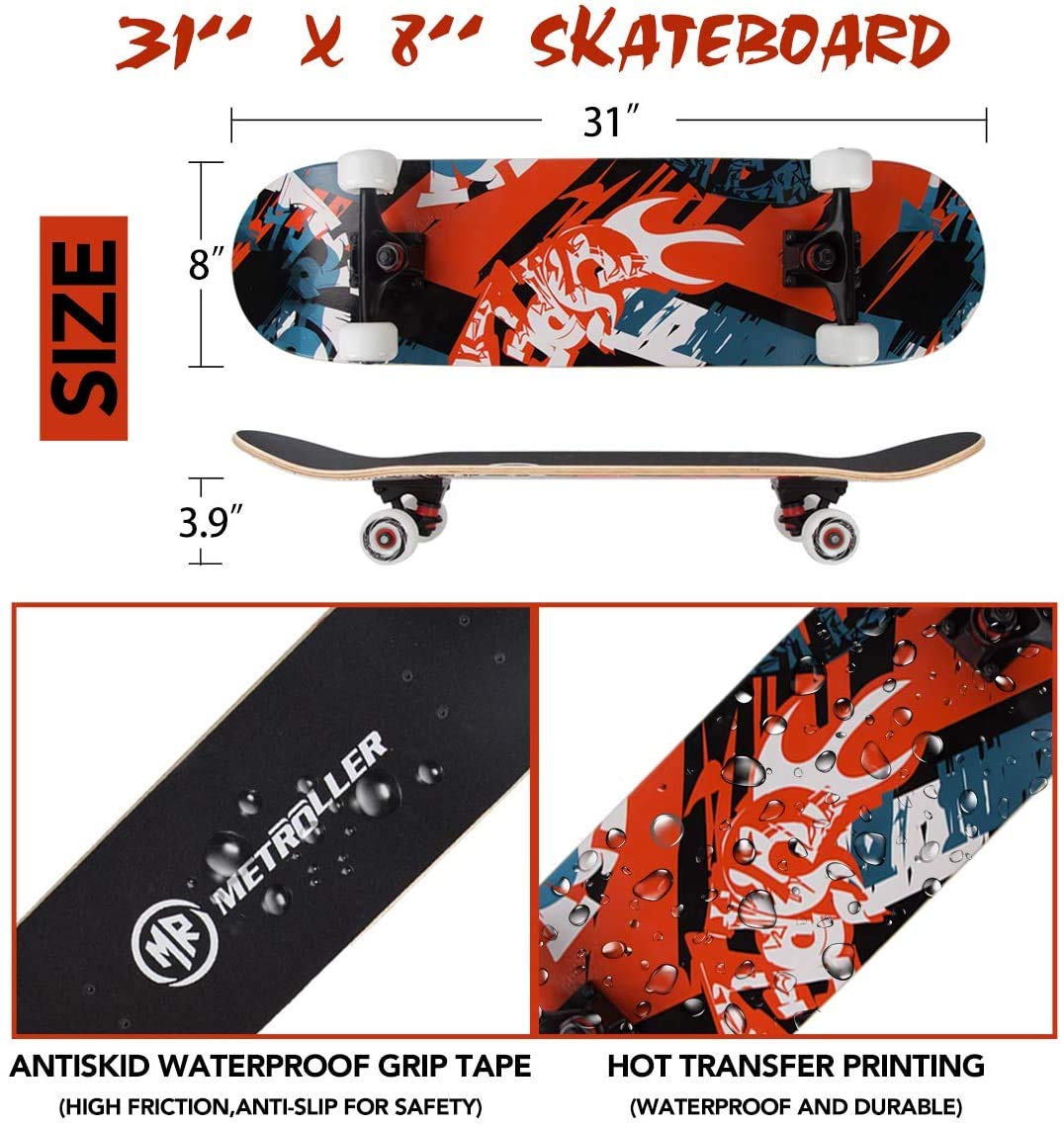 Snapklik.com : Skateboards,31 X 8 Complete Standard Skate Boards For ...