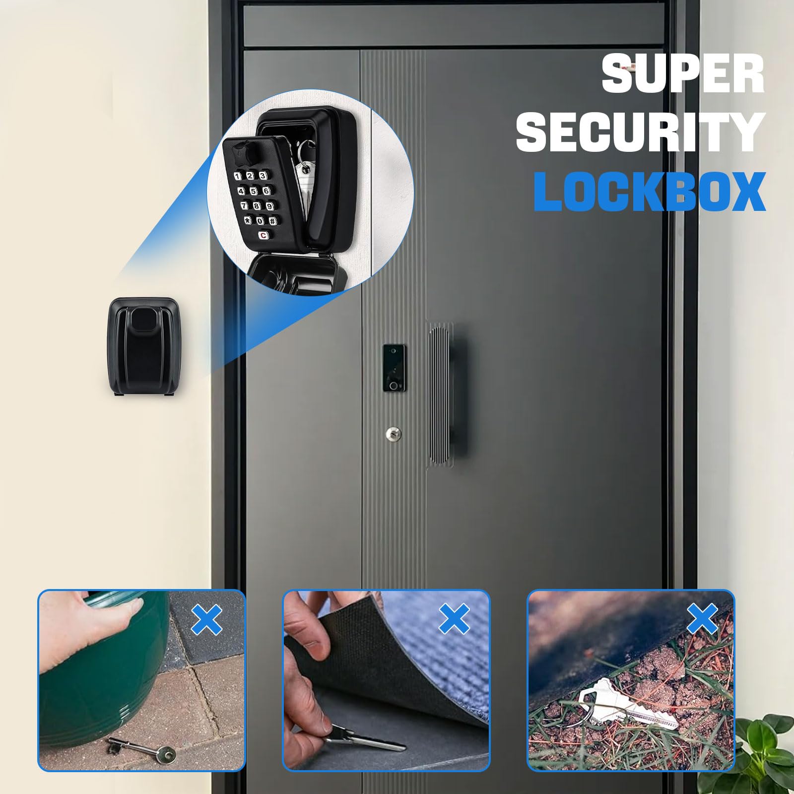 Key Safe Wall Mounted, Outside Key Safe, Outdoor Waterproof Key Lock ...