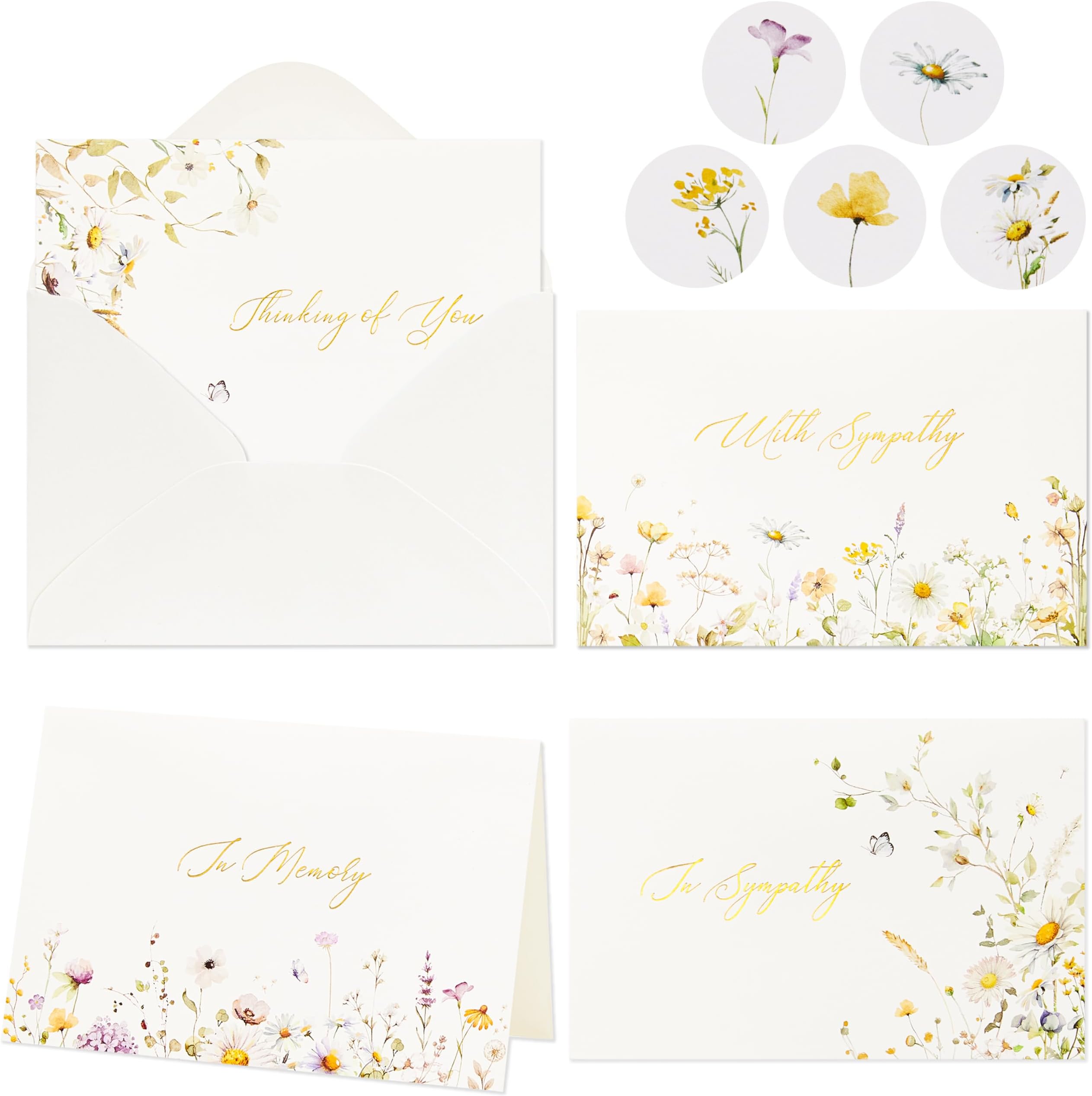 Amazon.com : KYONANO 40 Sympathy Cards with Envelopes - Blank Inside ...