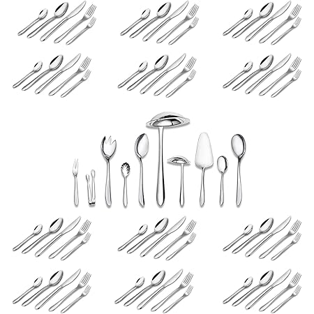 Amazon.com | 68 Pieces Silverware Set with Serving Set, HaWare ...