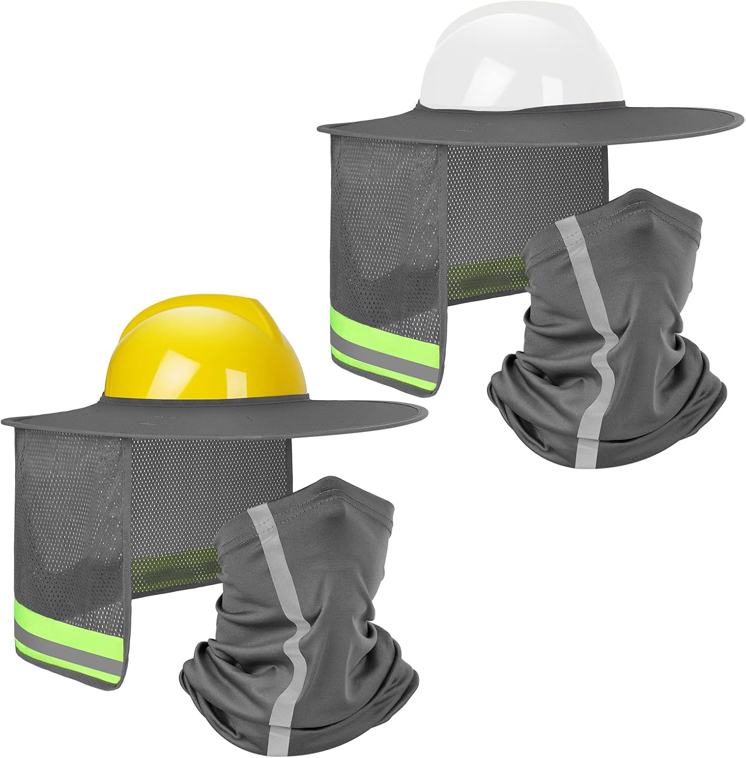 Dekeliy 4 PCS Hard Hat Sun Shade, High Visibility Hard Hat Neck Shade ...