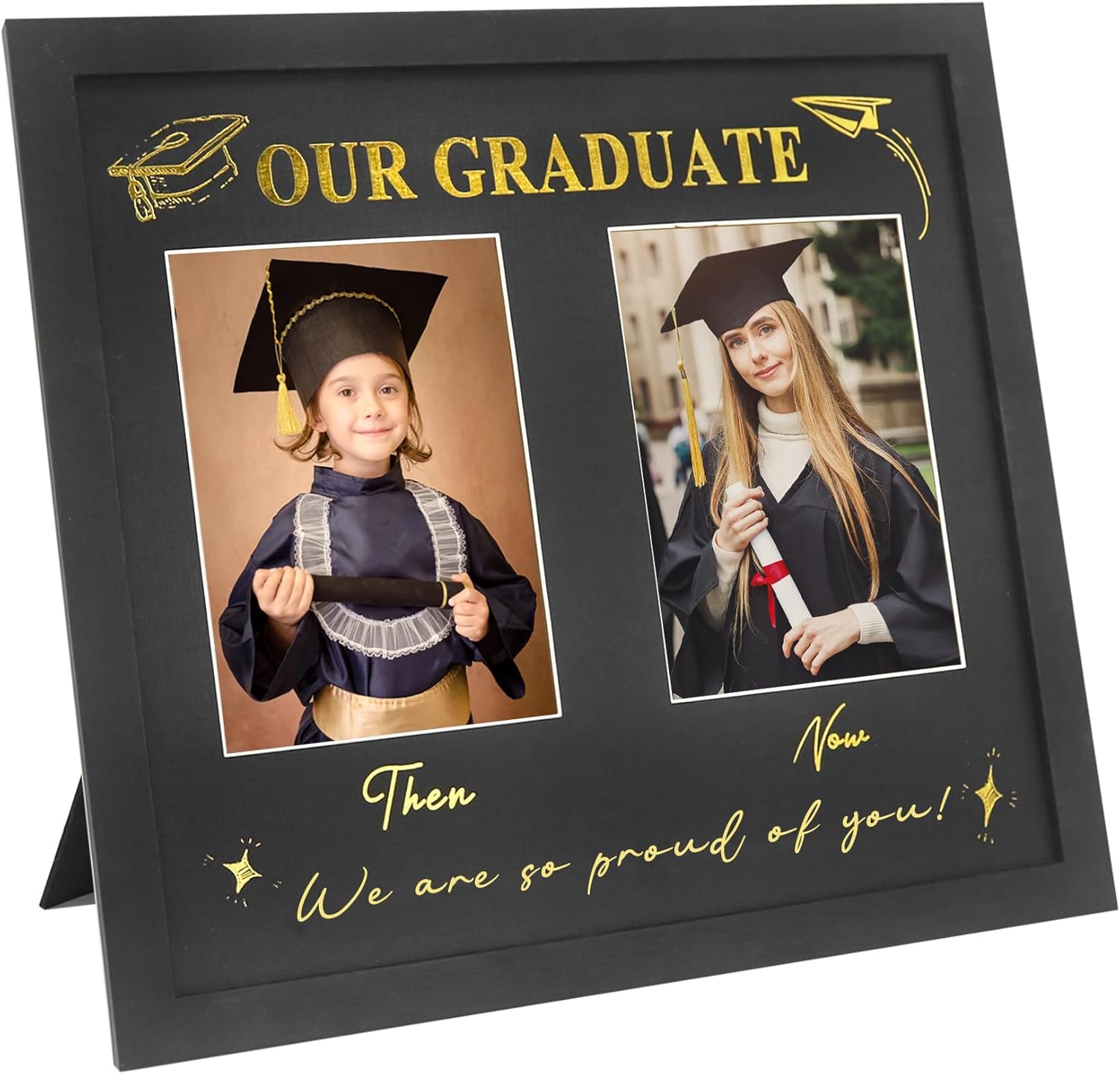 Amazon.com - GraduatePro Then and Now Graduation Picture Frame, HD Real ...