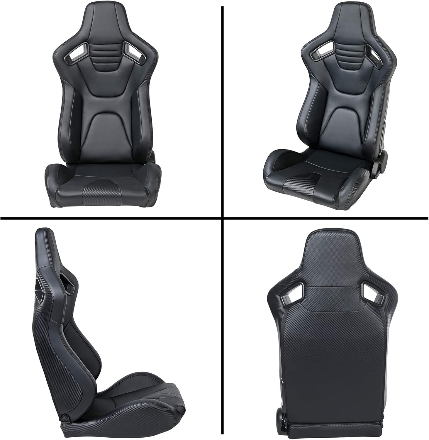Buy Automotive Racing Sports Seats for Cars, 2PCS Universal PVC Leather ...