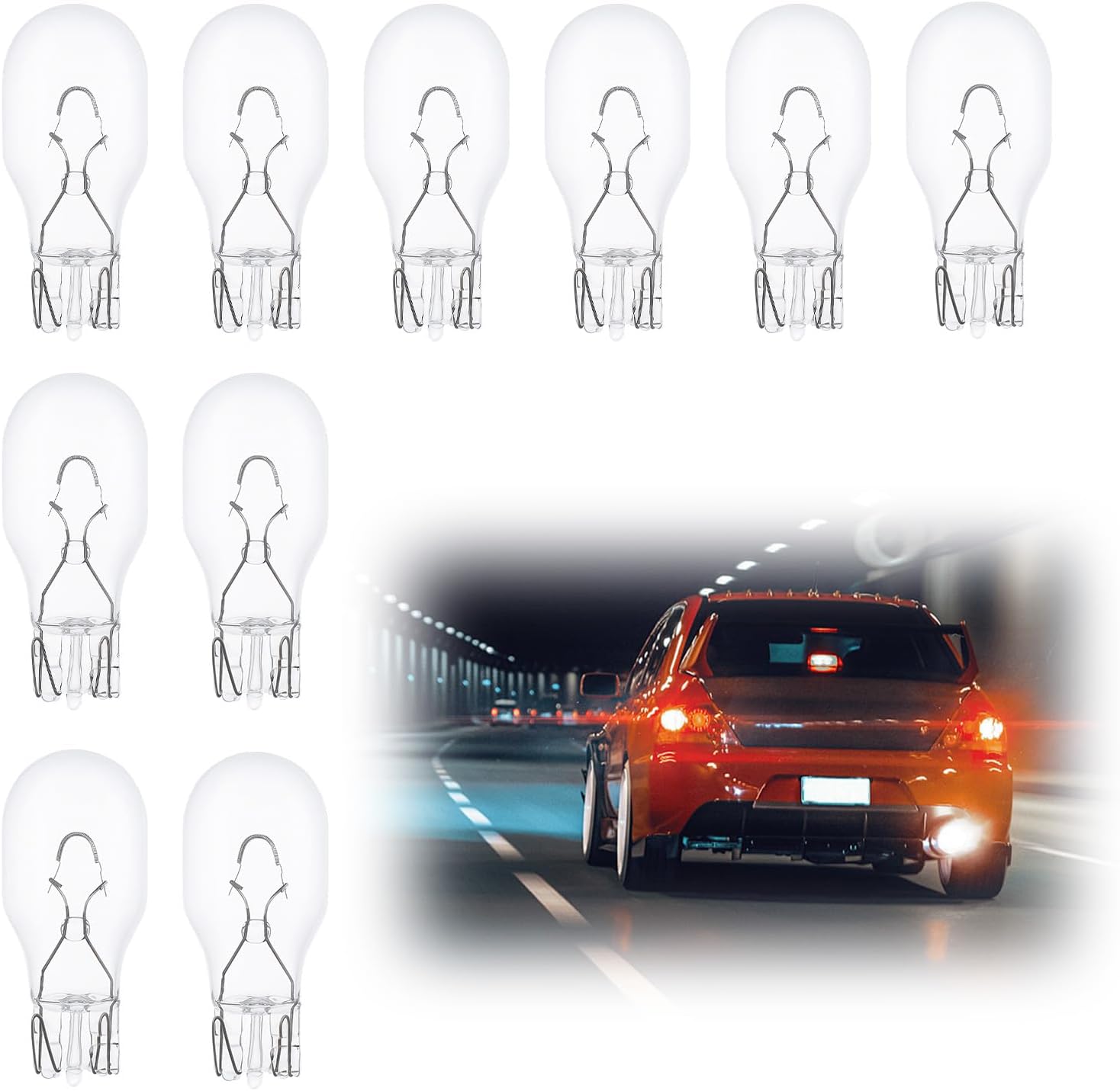 Cyiamku 10 Packs 955 W16W Bulb, 921B 12V 16W Bulb Capless Brake ...