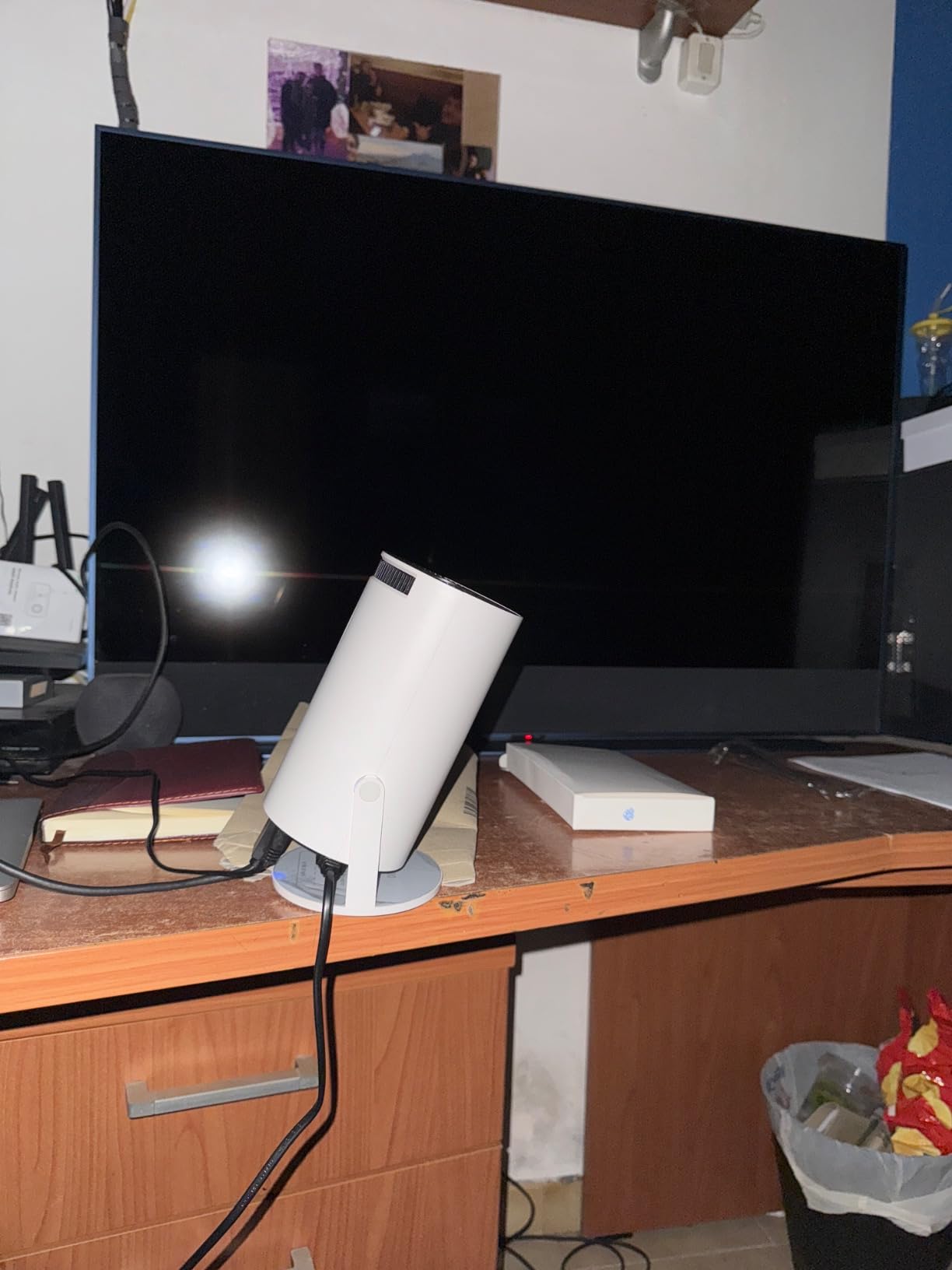 Mini Portable Projector, 180 Degree Flip, Round Design, Built-in ...