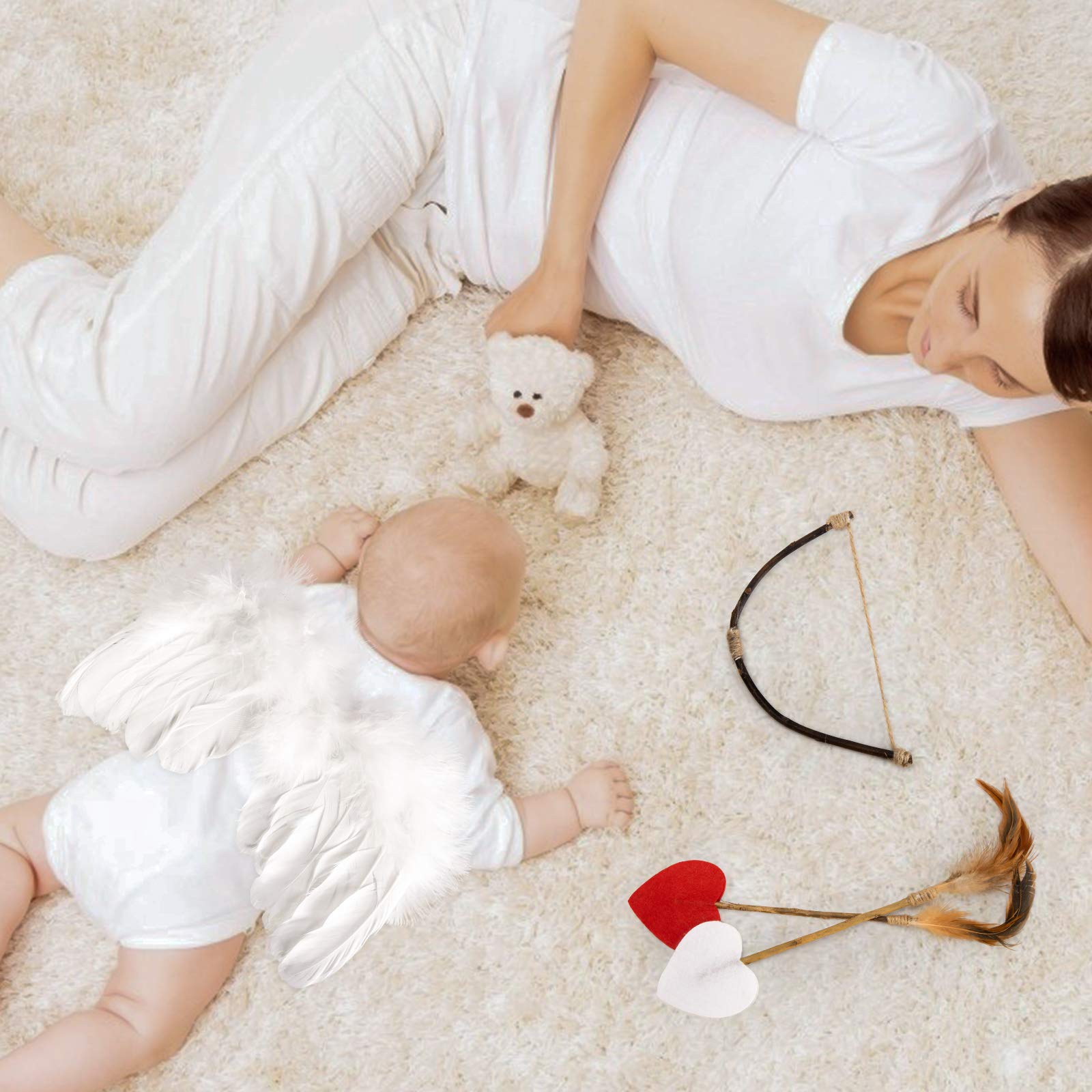 AMOR PRESENT Baby Angel Wings, 5PCS Newborn Photoshoot Clothes White ...