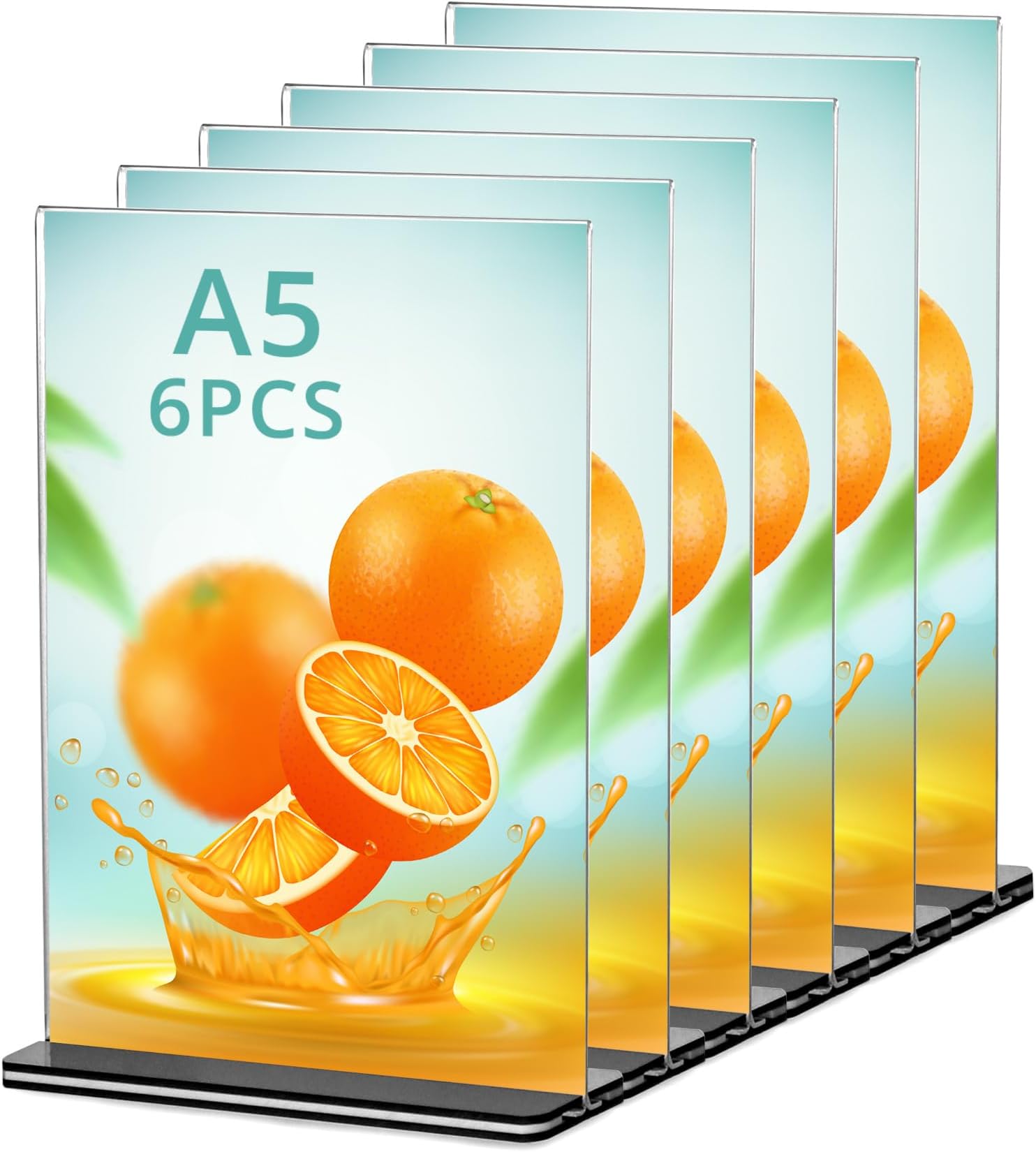 WIIGO A5 Acrylic Sign Holder, T-Shape Poster Menu Stand - Double-Sided ...