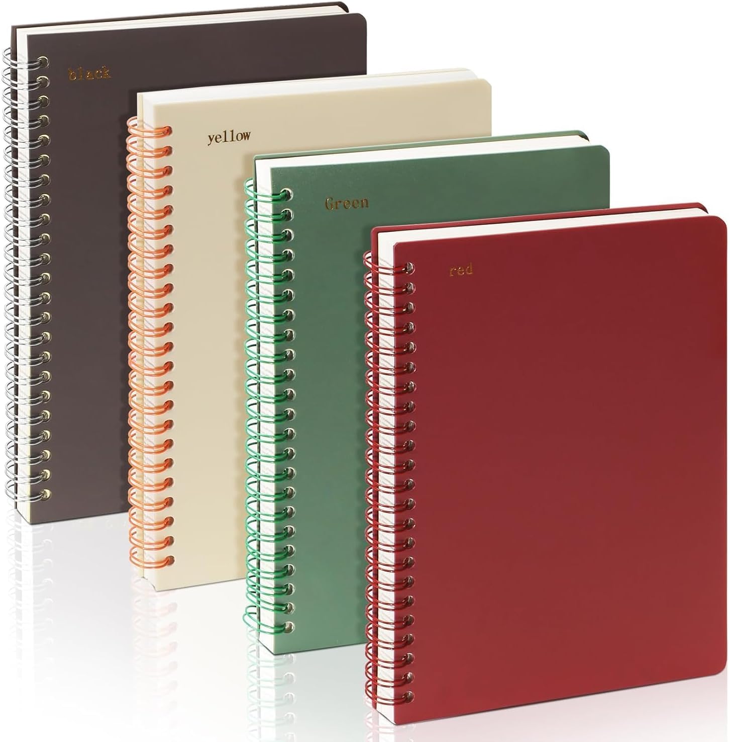 4 Pack Spiral Notebook, A5 4 Colors 80 Sheets/160 Pages Hardcover ...